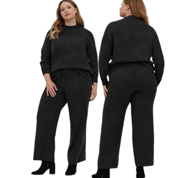 torrid | Pants & Jumpsuits | Torrid Wide Leg Luxe Warm Cozy Dark Grey ...